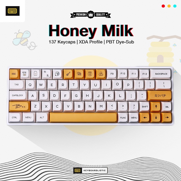 [English/Japanese] Honey & Milk Keycaps | XDA Profile | PBT Dye-Sub ...