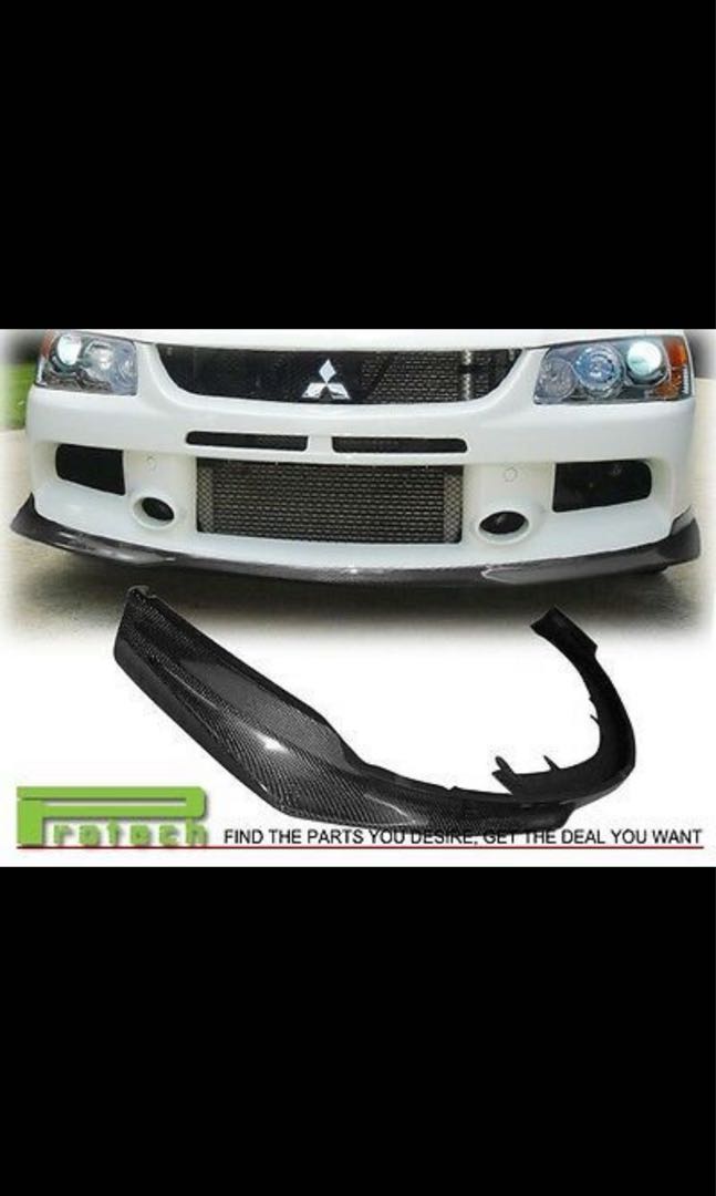 Evo 9 replica ralliart carbon fiber front lip skirt, Car Accessories ...