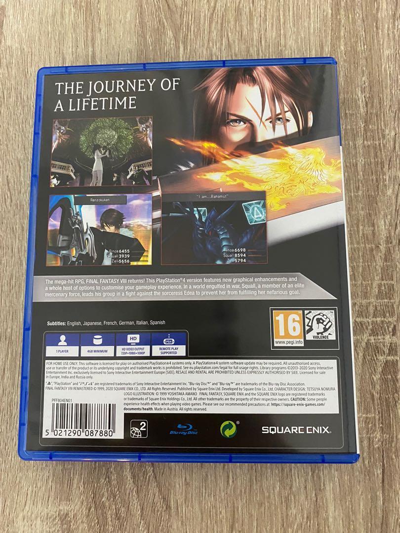 Final Fantasy VIII ( Final Fantasy 8) PS4, Video Gaming, Video Games ...