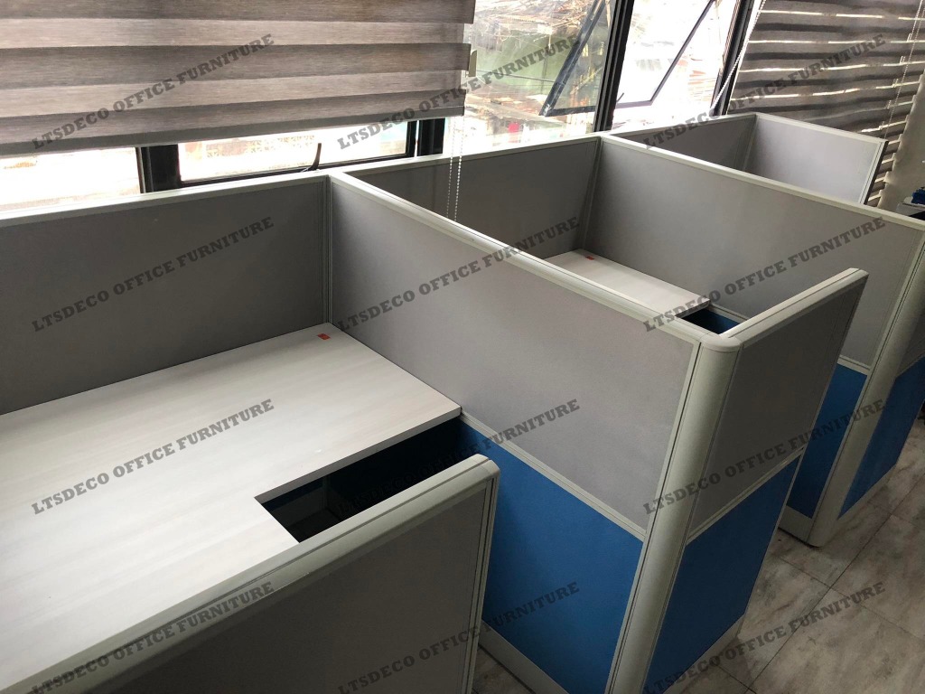 FULL FABRIC CUBICLE L-SHAPE TABLE OFFICE PARTITION FURNITURE, Furniture ...