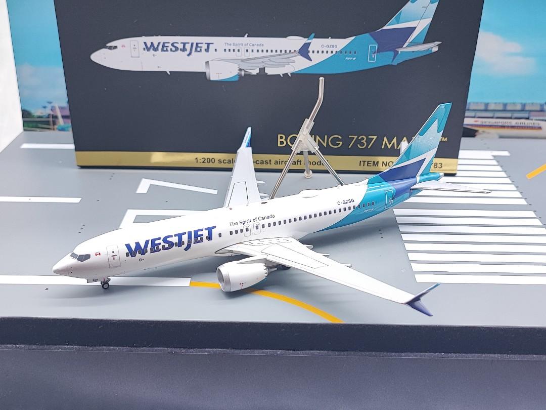 Gemini Jets 1:200 WestJet B737 MAX 8 C-GZSG, Hobbies & Toys, Toys ...