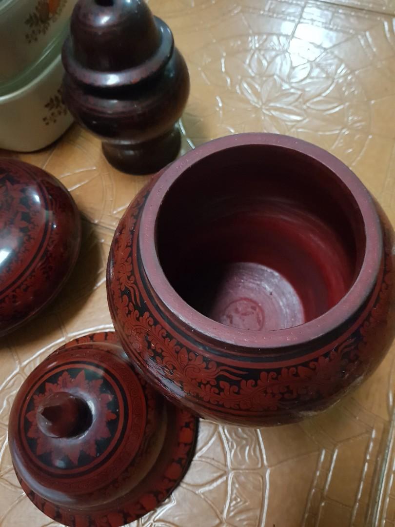 Guci kayu Palembang Langka, Antik, Pajangan di Carousell