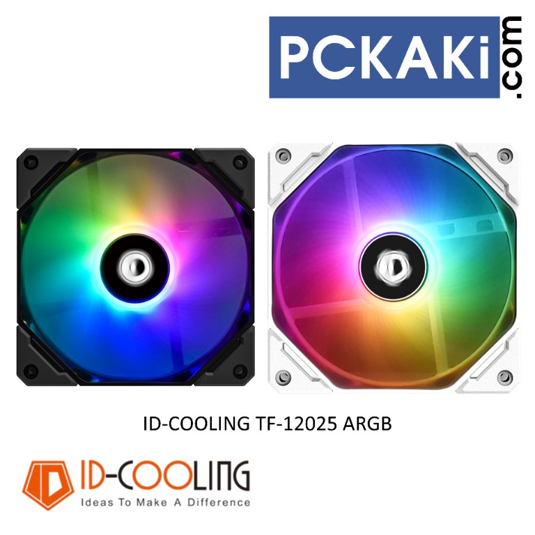 ID COOLING TF-12025/ DF-12025 / ZF-12025 ARGB 4-PIN PWM 120mm FAN BLACK ...