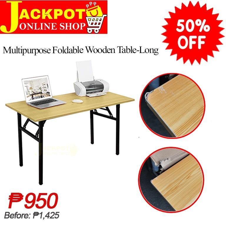 Jackpot Fordable Wooden Table-Long, Furniture & Home Living, Furniture ...