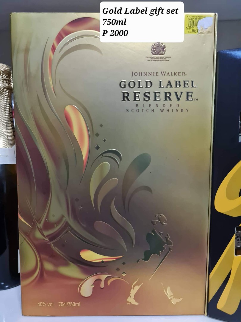 Johnnie walker gold label gift set, Food & Drinks, Beverages on Carousell