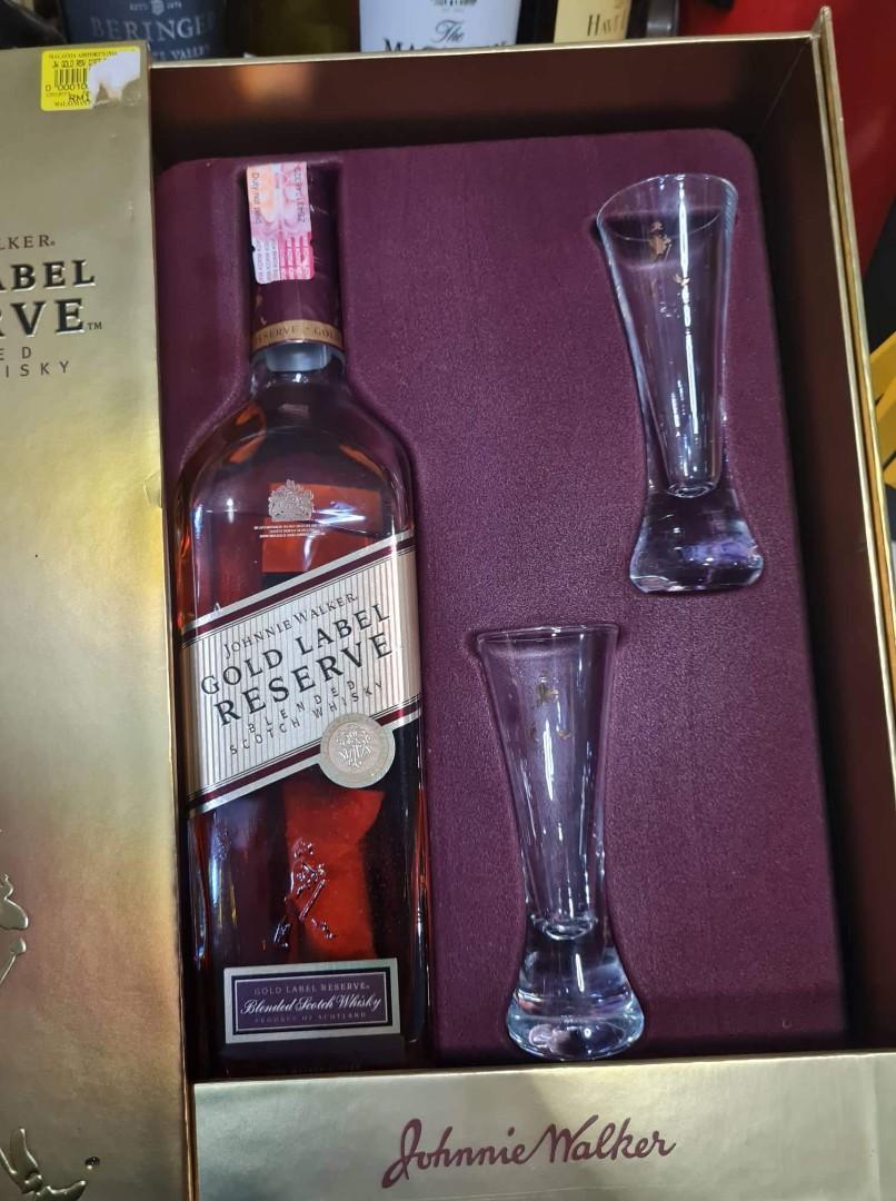 Johnnie walker gold label gift set, Food & Drinks, Beverages on Carousell