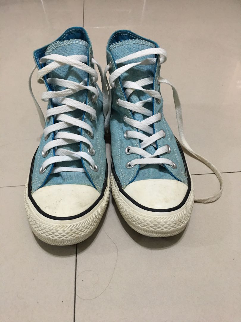 Light Blue Converse High-cut, Men's Fashion, Footwear, Sneakers on ...