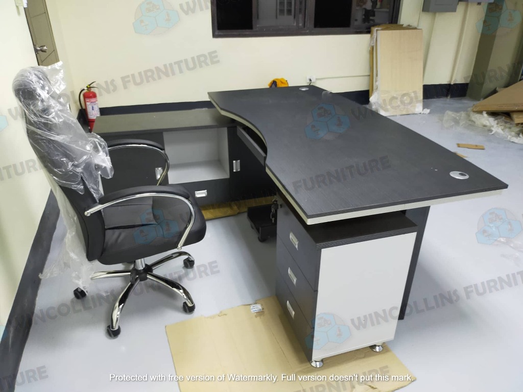 manager's table / L type table with built in drawer, Furniture & Home ...