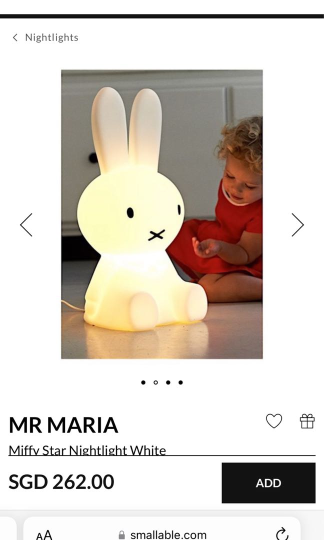 Mr Maria Rabbit Bedside Lamp, Babies & Kids, Baby Nursery & Kids ...