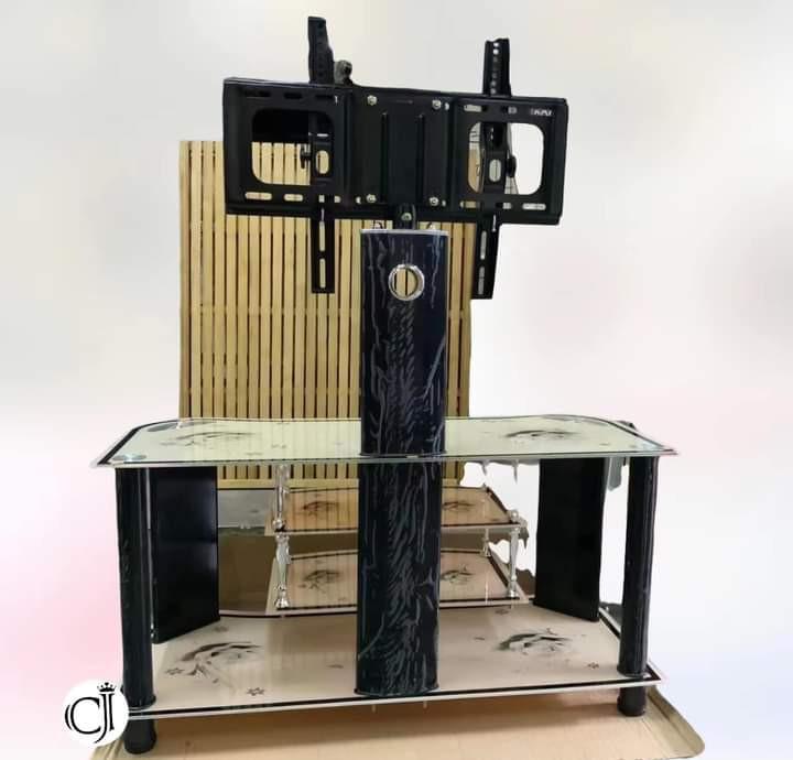 NEW TEMPERED GLASS TV RACK WITH BRACKET, Furniture & Home Living ...