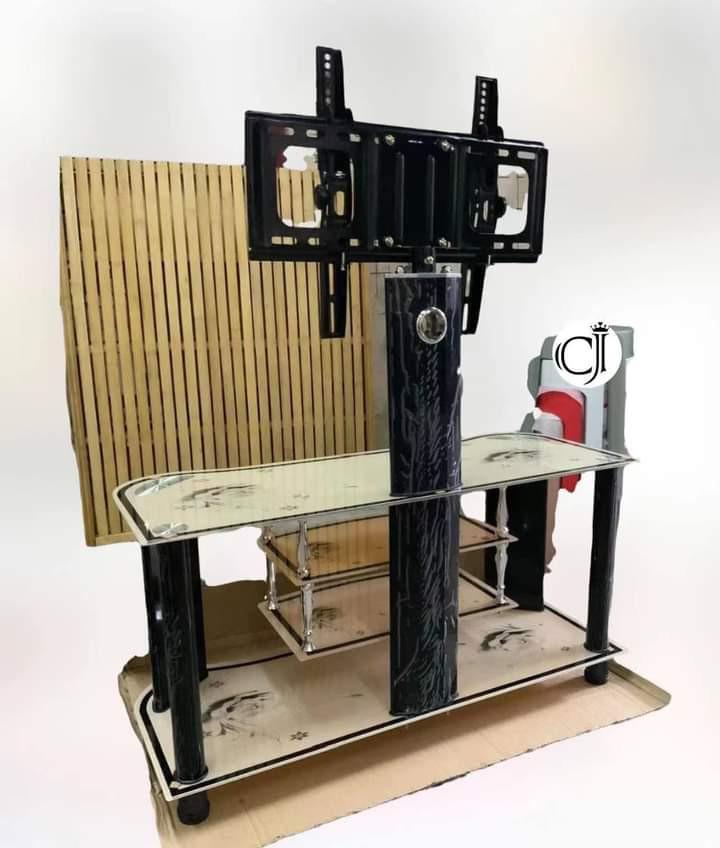 NEW TEMPERED GLASS TV RACK WITH BRACKET, Furniture & Home Living ...