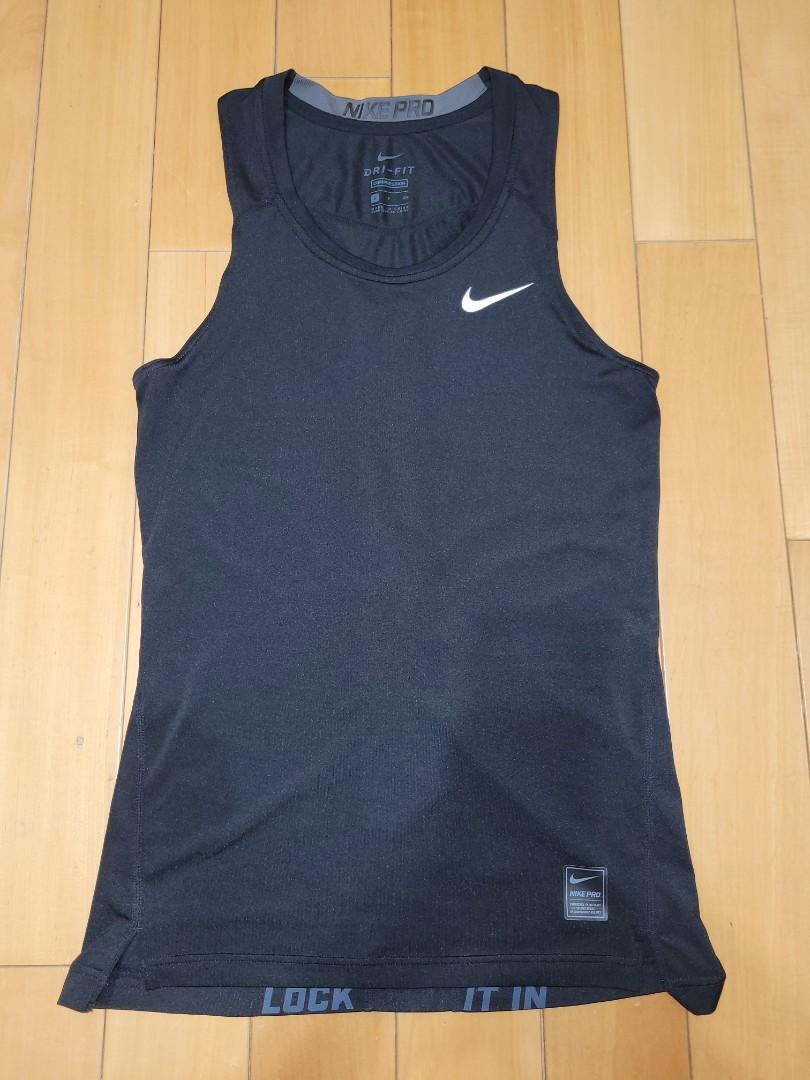 NIKE PRO TANK DRI FIT 緊身上衣 無袖 703097-010, 他的時尚, 上衣與西裝, 泳衣、潛水衣在旋轉拍賣