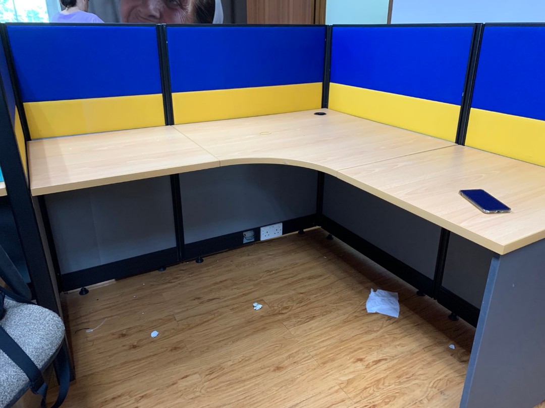 Whole set :Office partition with 6 tables, Furniture & Home Living ...