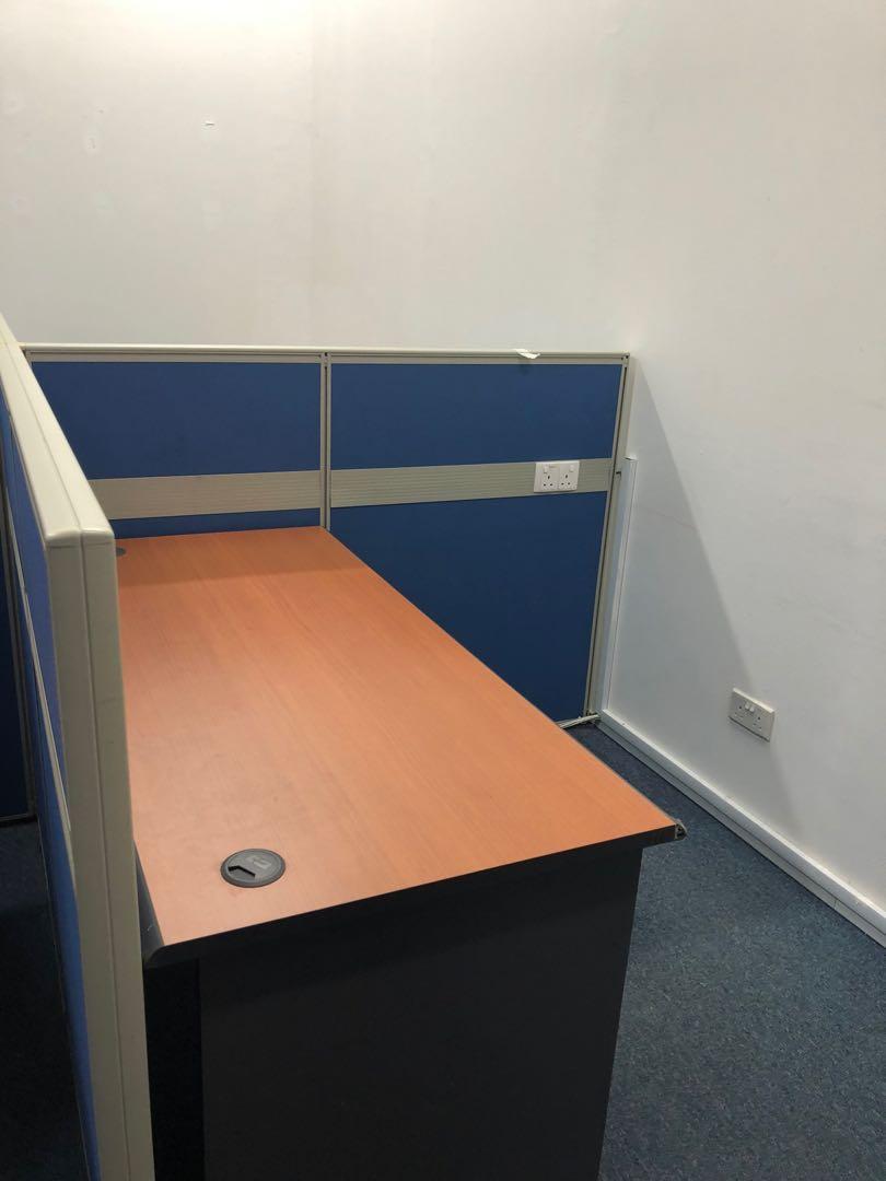 Office Table with partition, Furniture & Home Living, Furniture, Tables ...