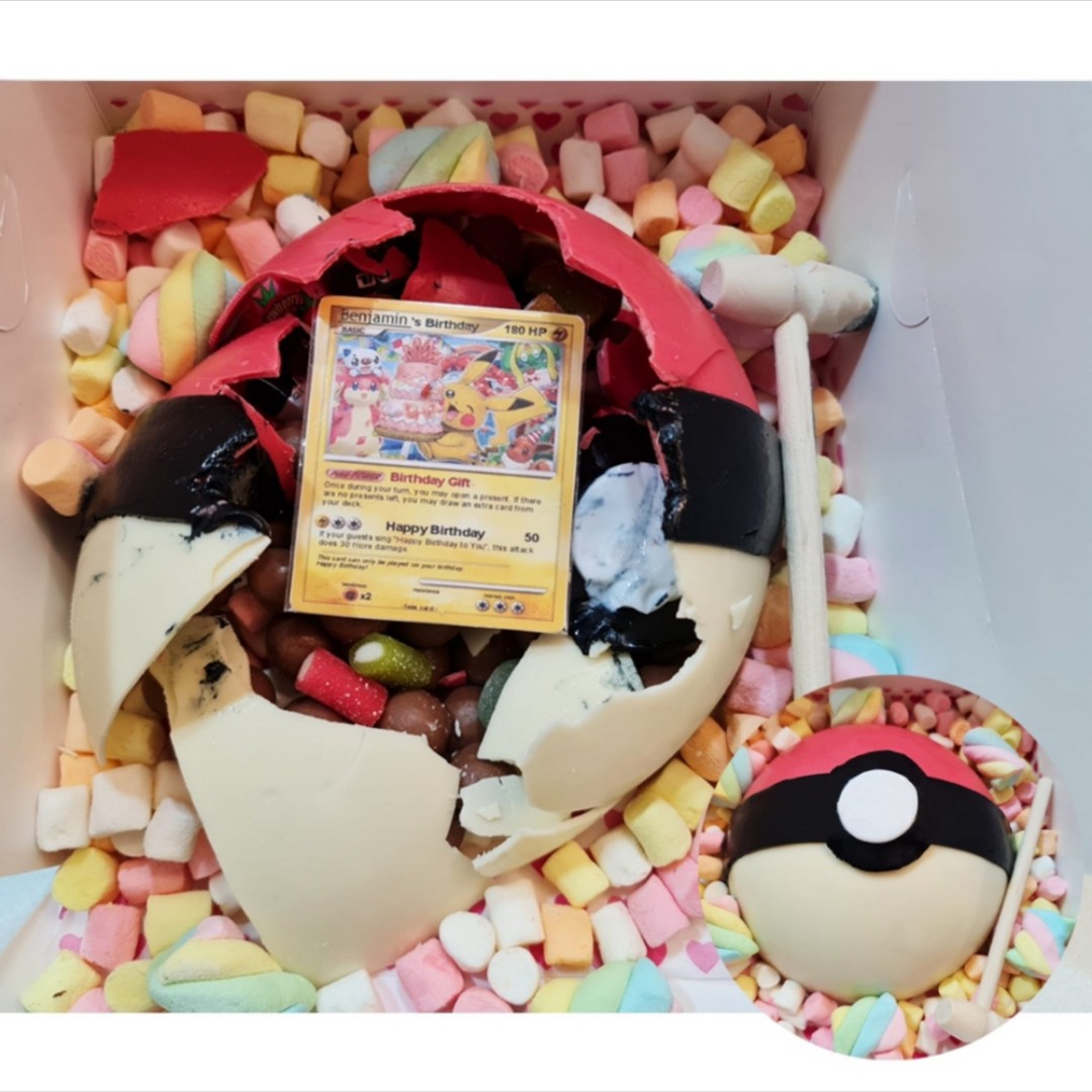 Pokeball Chocolate Smash Pinata Cake, Food & Drinks, Homemade Bakes on ...