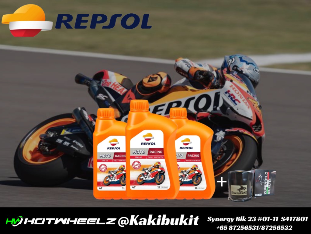 REPSOL ENGINE OIL - 3 BOTTLES WITH OIL FILTER @ $70, Motorcycles ...