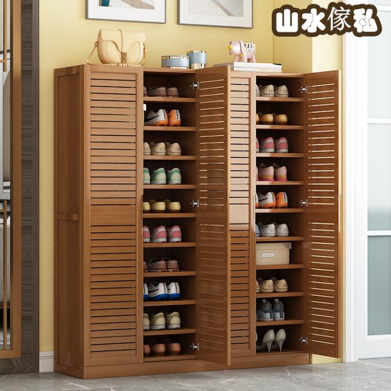 S88 日式鏤空大容量鞋櫃 鞋架 入戶玄關櫃 Japanese hollow out shoe cabinet shoe rack ...