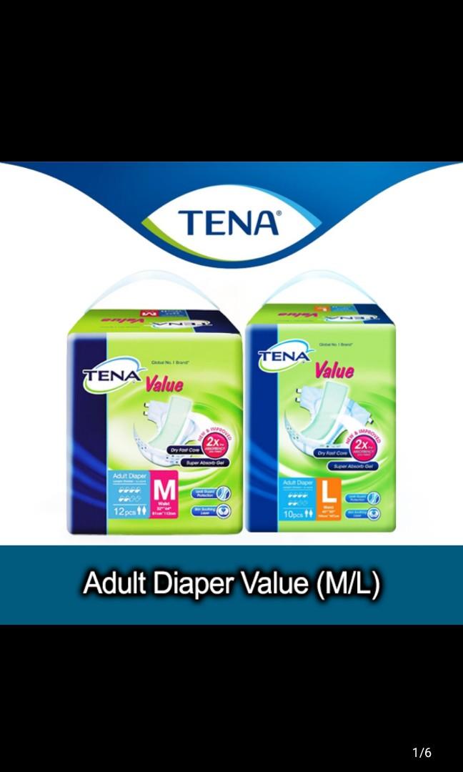 TENA VALUE PACK ADULT DIAPER X 4, TENA DISPOSABLE BIBS, Health ...