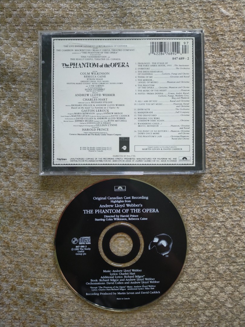 The Phantom of the Opera... Original Canadian Cast Recording cd ...