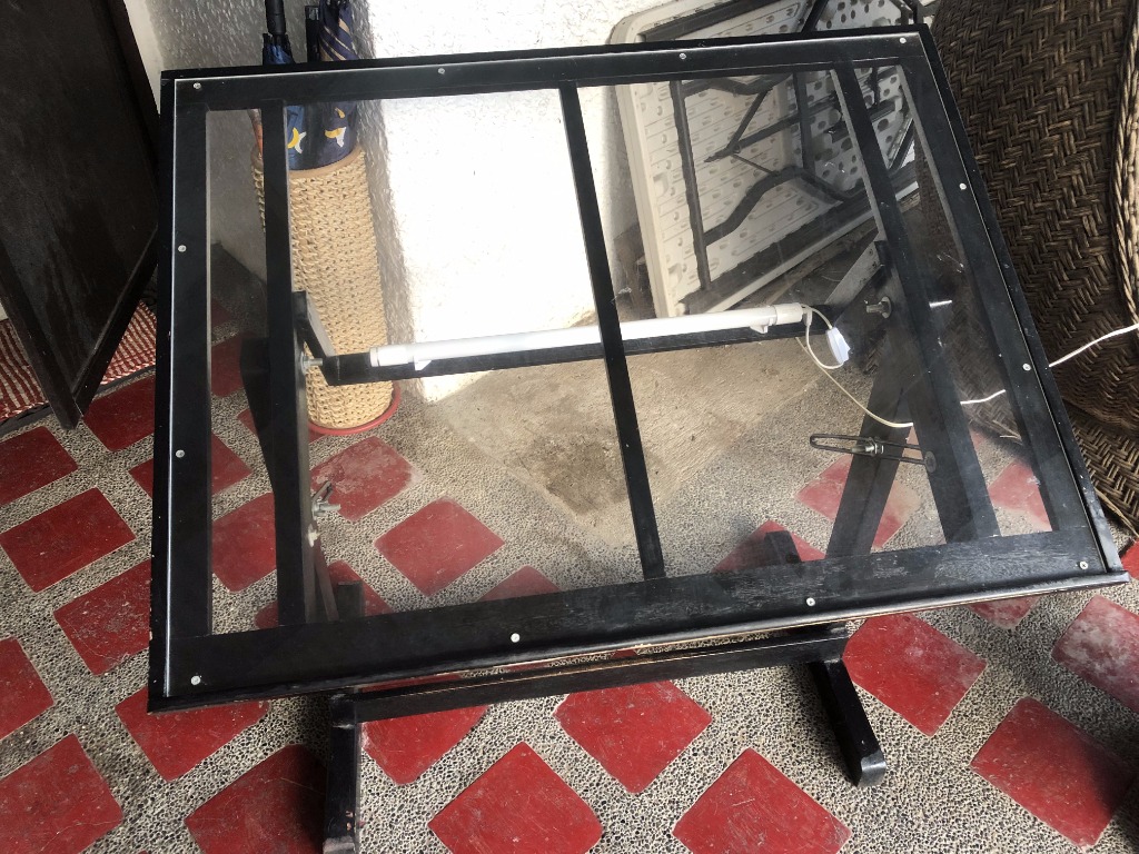 Tracing/Drafting Table with Light and Side Table, Furniture & Home ...