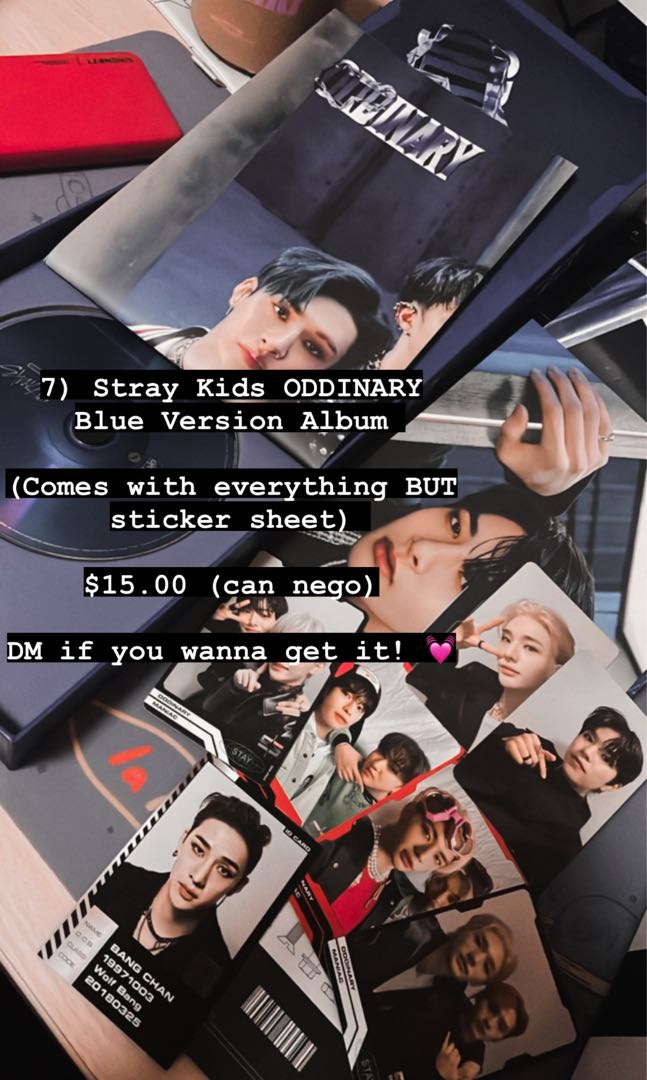Unsealed Stray Kids ODDINARY Album (Blue), Hobbies & Toys, Memorabilia ...
