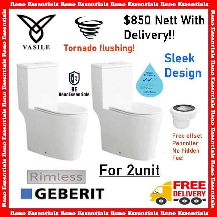 Vasile V623 Toiletbowl // Toilet bowl tornado flushing rimless WC ...