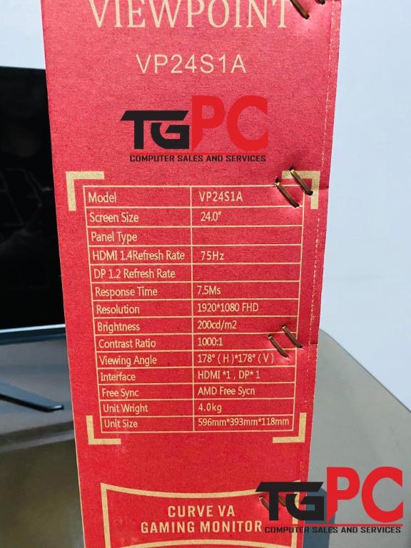 Viewpoint 24inch 75hz Semi Curve Frameless Monitor, Computers & Tech ...