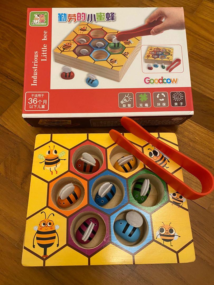 Wooden Bee beehive sorting toy (Montessori inspired), Hobbies & Toys ...