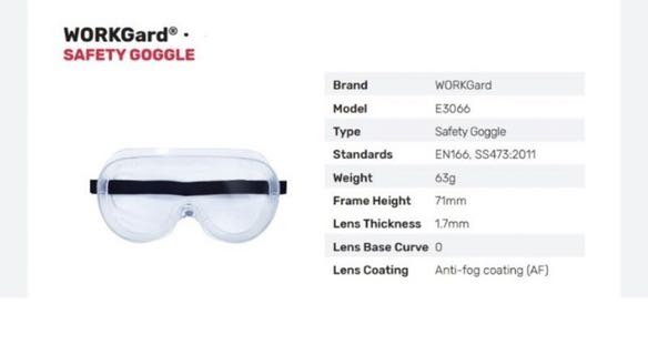 Workgard safety eyewear/ safety goggles/ anti fog, Women's Fashion ...