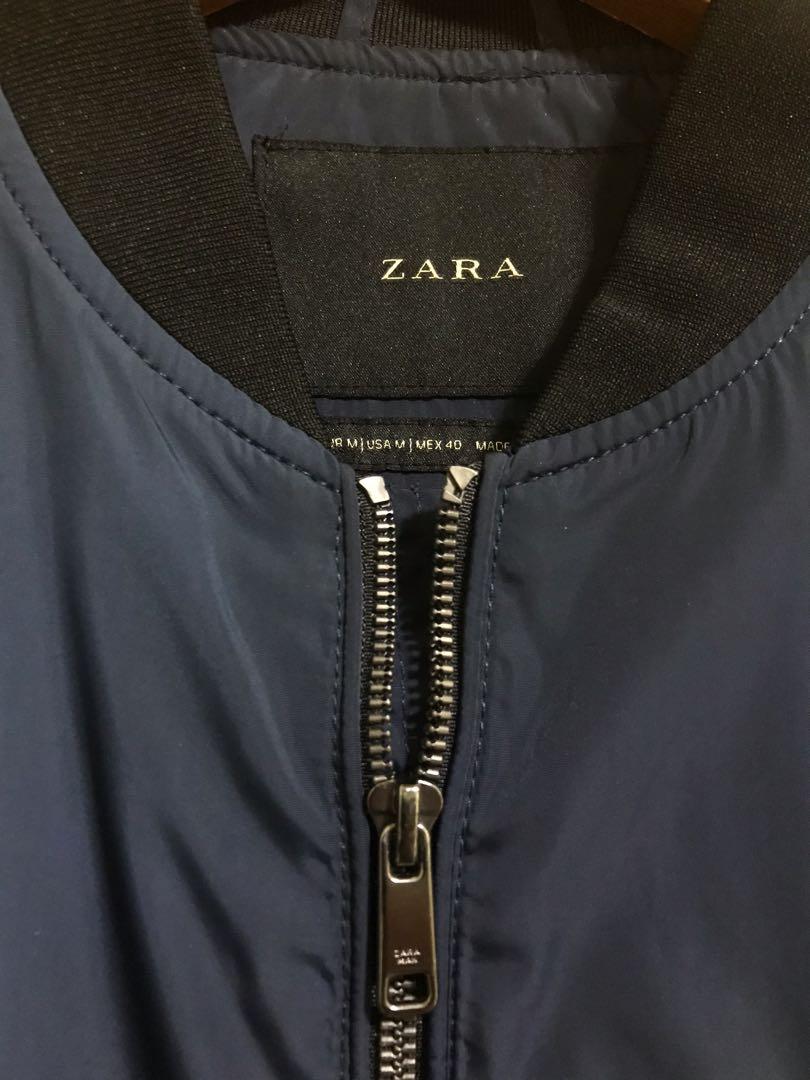 ZARA Navy Blue Bomber Jacket, Men's Fashion, Coats, Jackets and ...