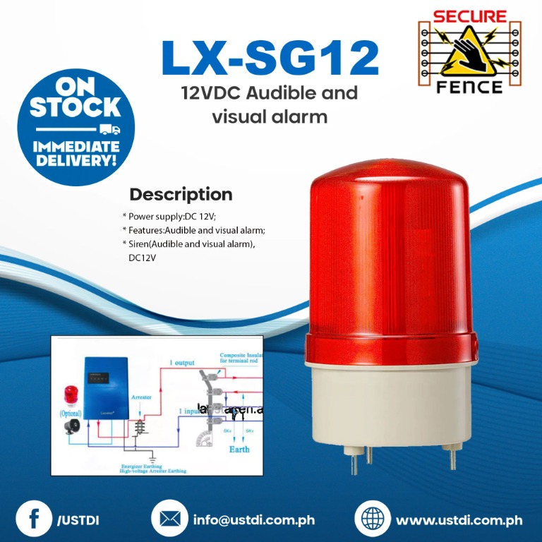 12VDC Audible and visual alarm, Furniture & Home Living, Security ...