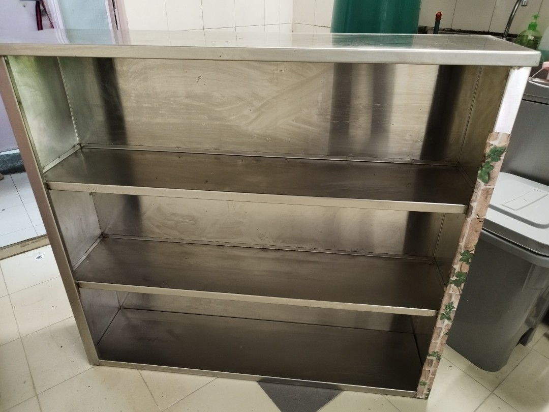 3 tier stainless steel display cabinet, Furniture & Home Living ...