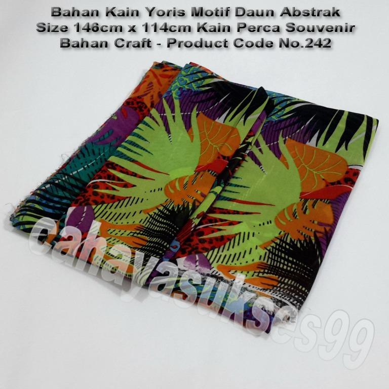 Bahan Kain Sifon Motif Daun 146cm x 114cm Kain Craft Souvenir Kain ...