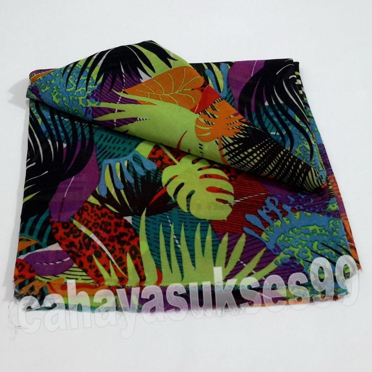 Bahan Kain Sifon Motif Daun 146cm x 114cm Kain Craft Souvenir Kain ...