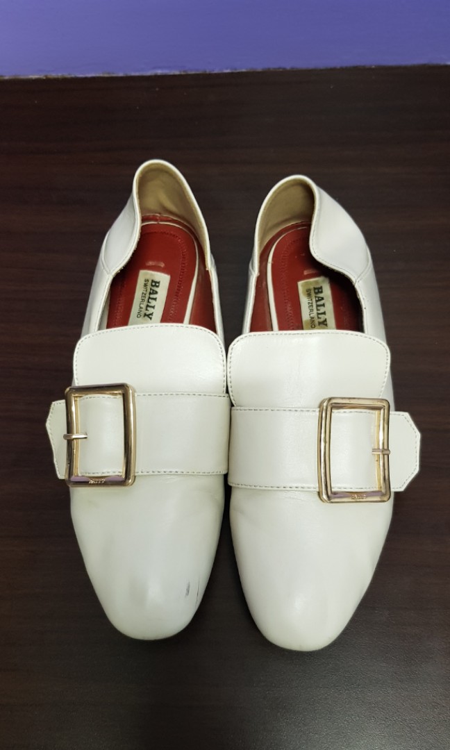 Bally white 37, Women's Fashion, Footwear, Loafers on Carousell