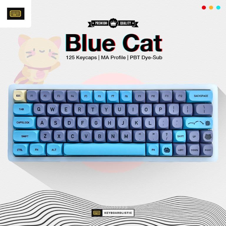 Blue Cat Keycaps | MA Profile | PBT Dye- Sub undefined | Royal Kludge ...