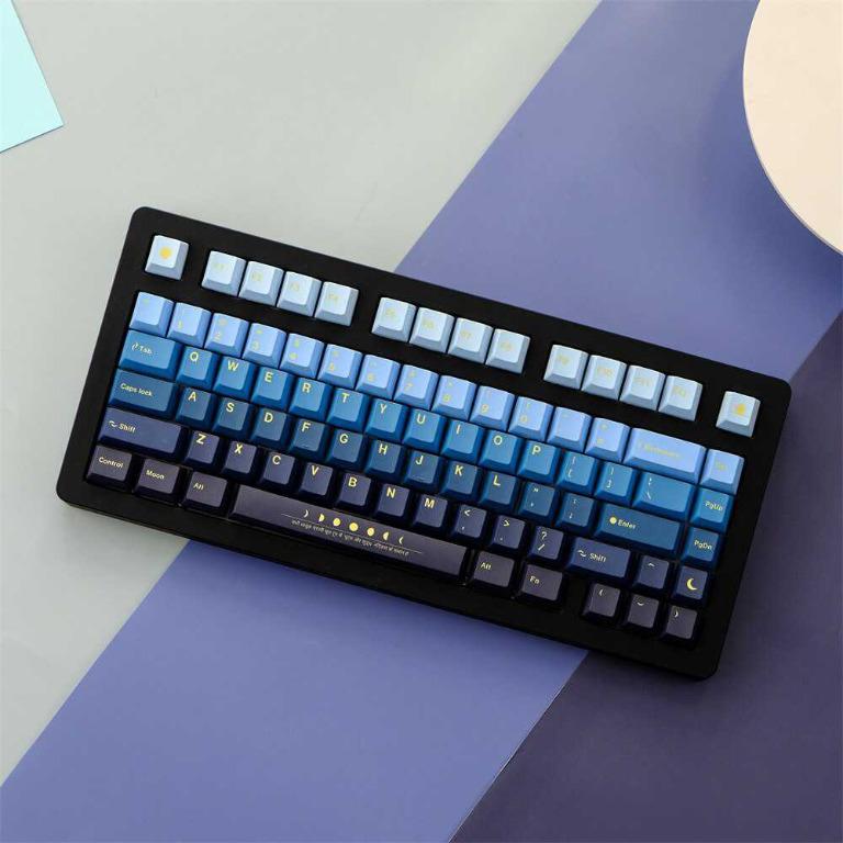 Blue Gradient XDA Profile PBT Double Shot Keycap Set, Computers & Tech ...
