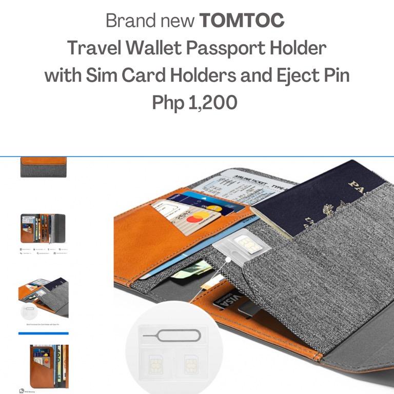 Brand new RFID TOMTOC Travel Wallet Passport Holder with SIM Card ...