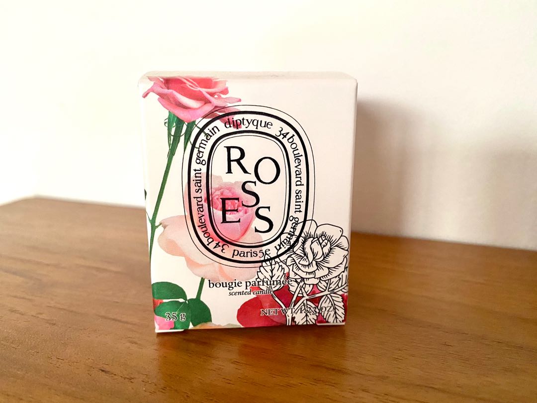 Diptyque Roses Limited Edition Mini 35g Votive Candle, Furniture & Home ...