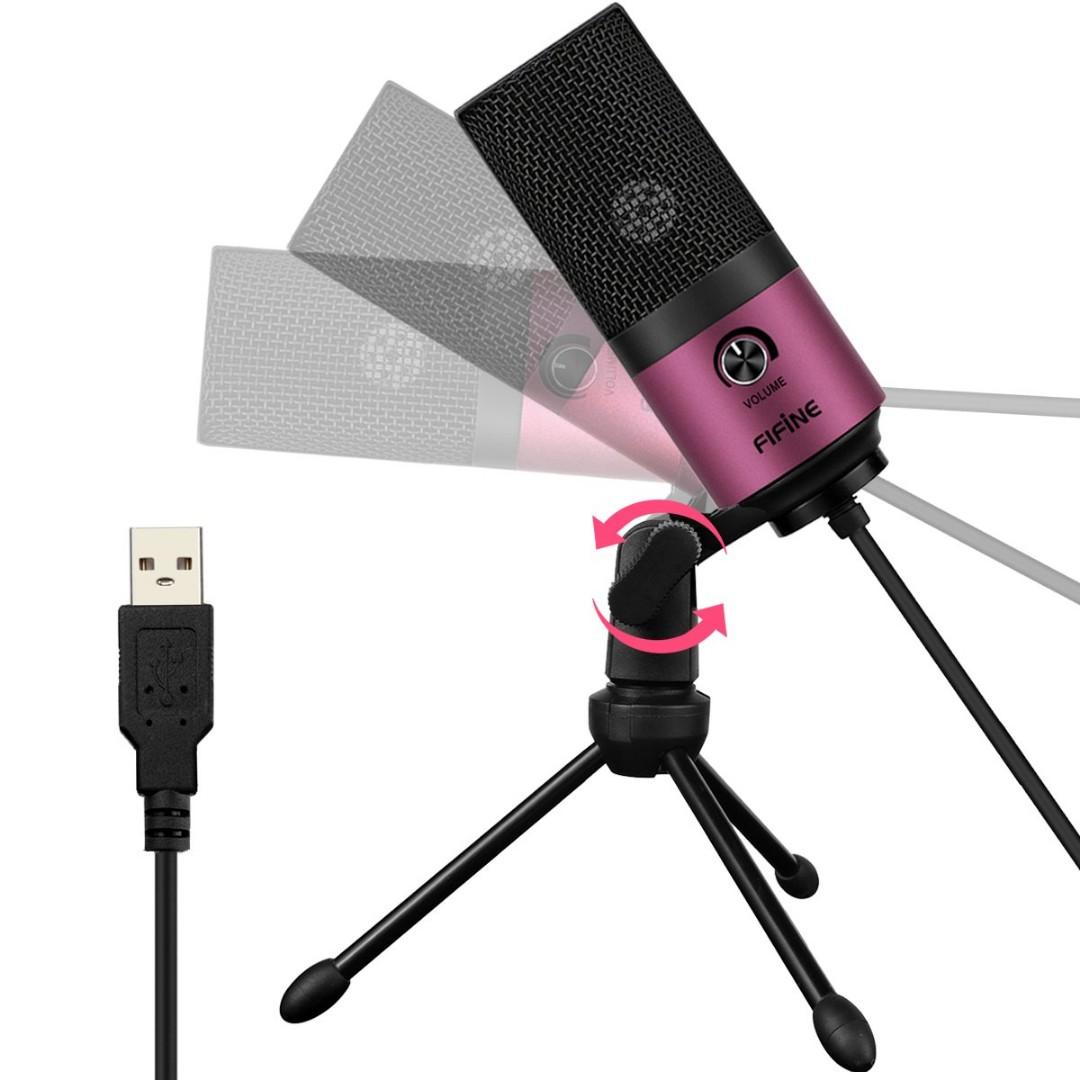 FIFINE 669b USB 麥克風，Fifine 金屬 電容式 錄音麥克風, 音響器材, 咪高風/麥克風 - Carousell