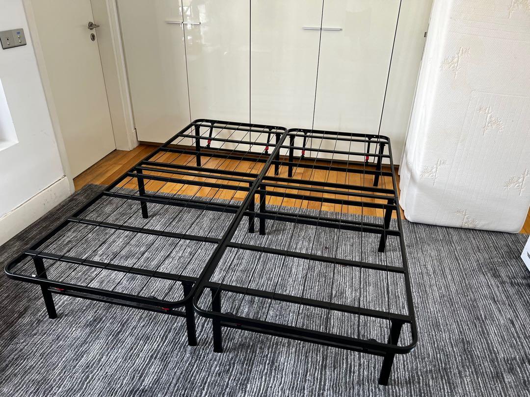 Folding Queen Mattress and Collapsible Frame Guest Bed, Furniture ...