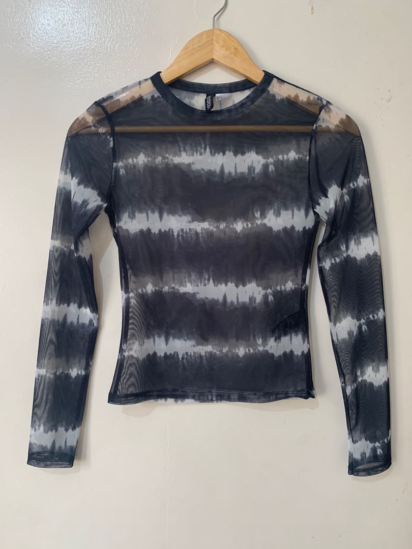 H&M Mesh Top, Women's Fashion, Tops, Longsleeves on Carousell