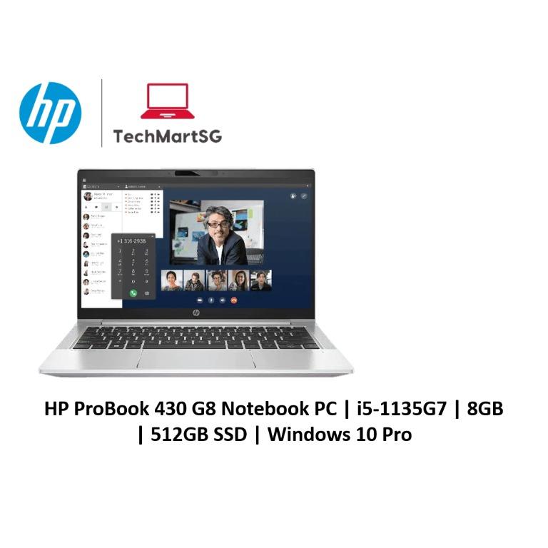 HP ProBook 430 G8 Notebook PC | i5-1135G7 | 8GB | 512GB SSD | Windows 10 Pro, Computers & Tech ...