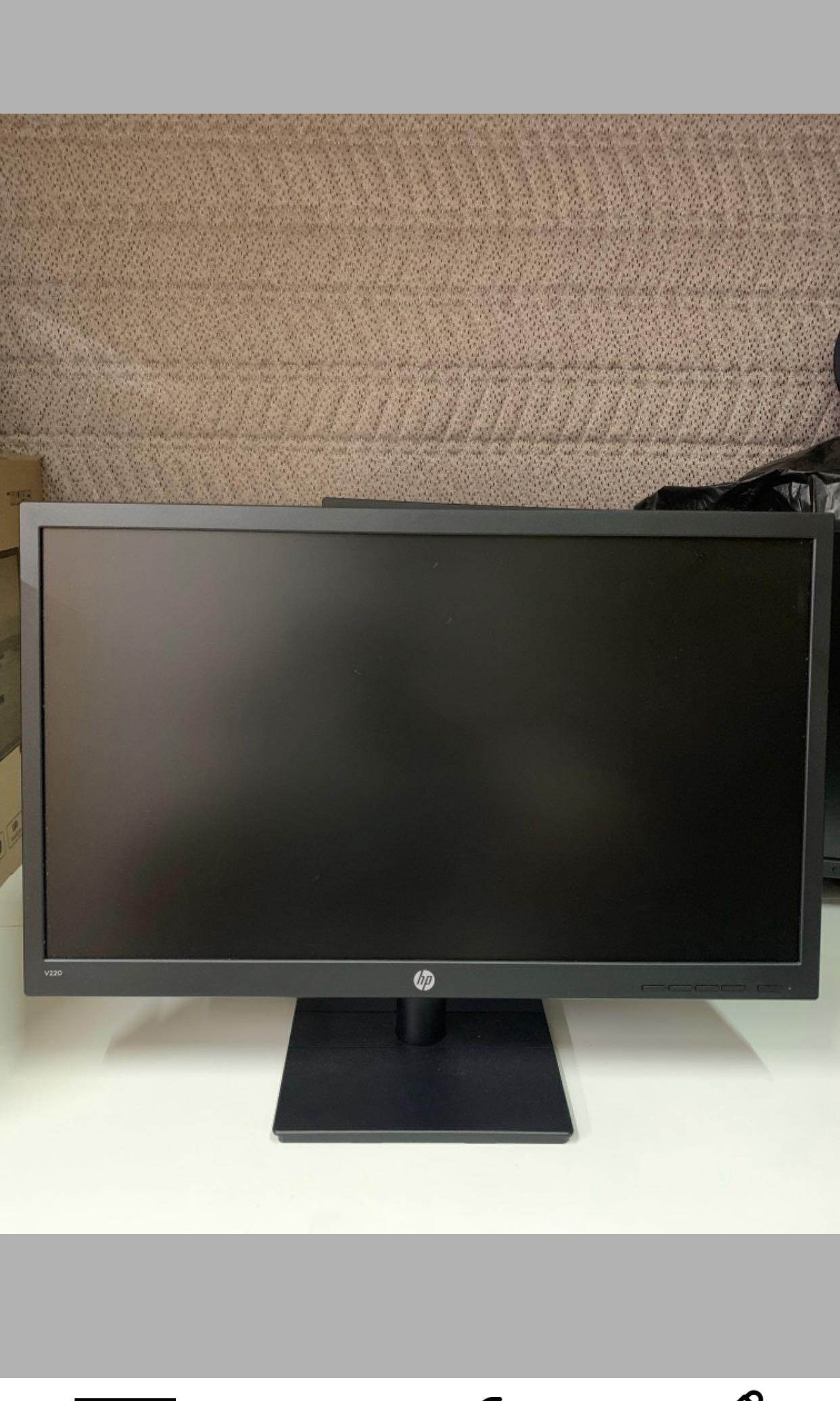 HP V220 21.5’ Monitor, 電腦＆科技, 電腦周邊及配件, 電子屏幕 - Carousell