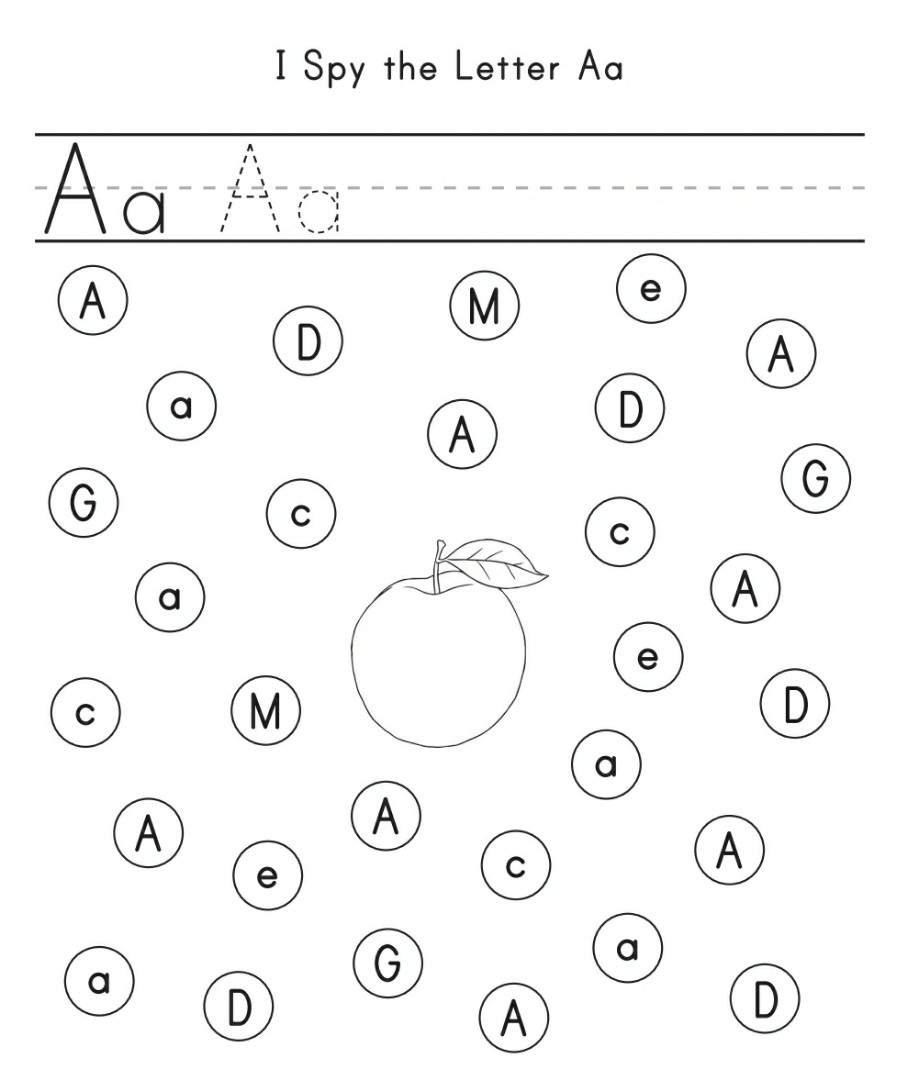 I Spy Letter Alphabets Tracing Coloring Worksheet, Hobbies & Toys ...