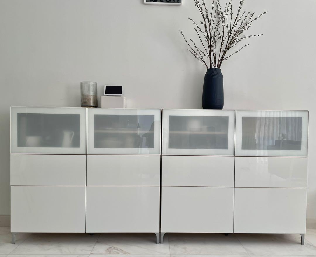 Ikea Besta white cabinets with doors, Furniture & Home Living ...