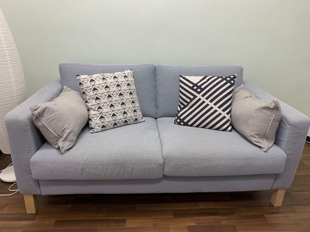 IKEA PARUP grey 2-seater sofa + 4 extra throw pillows!, Furniture ...