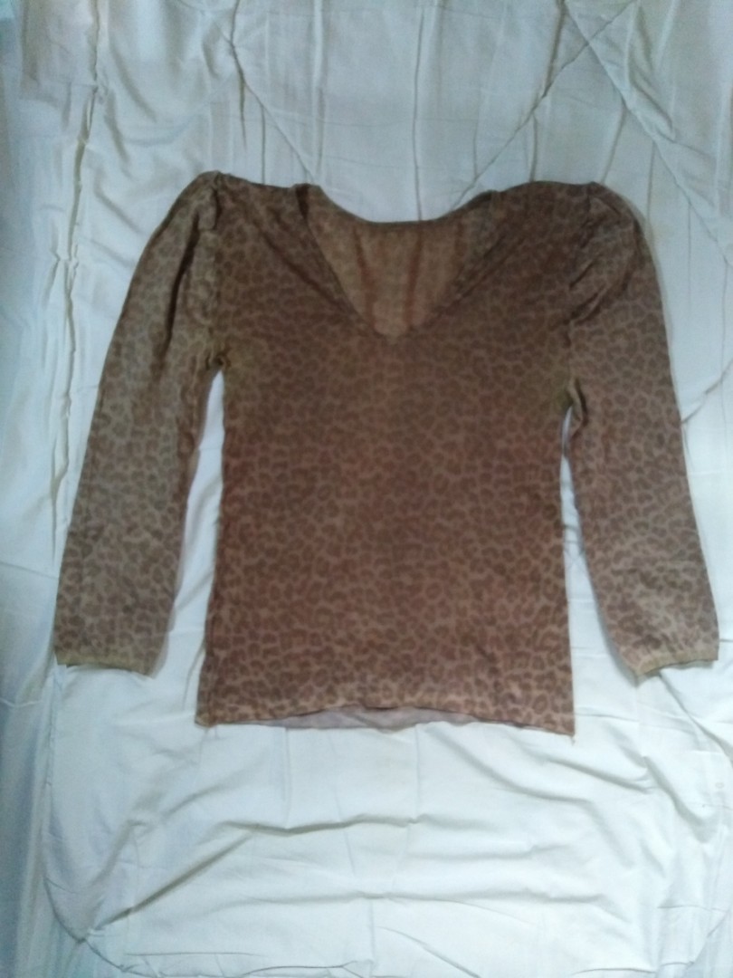 Leopard mesh top, Women's Fashion, Tops, Longsleeves on Carousell