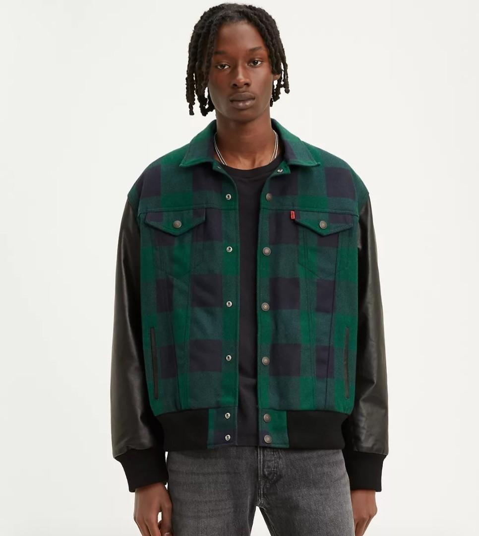 LEVI'S X JUSTIN TIMBERLAKE FRESH LEAVES VARSITY TRUCKER JACKET WOOL AND ...