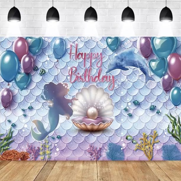 Little Mermaid Ariel party supplies - birthday banner backdrop/ party ...